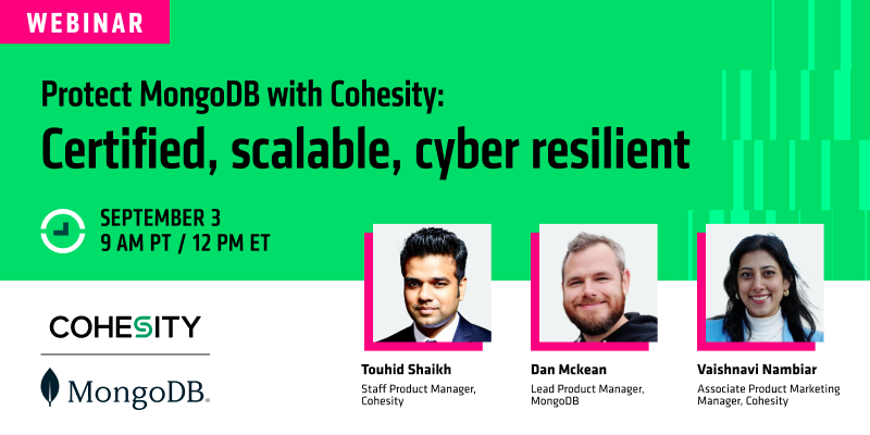 Protect MongoDB with Cohesity – Certified, Scalable, and Cyber ...