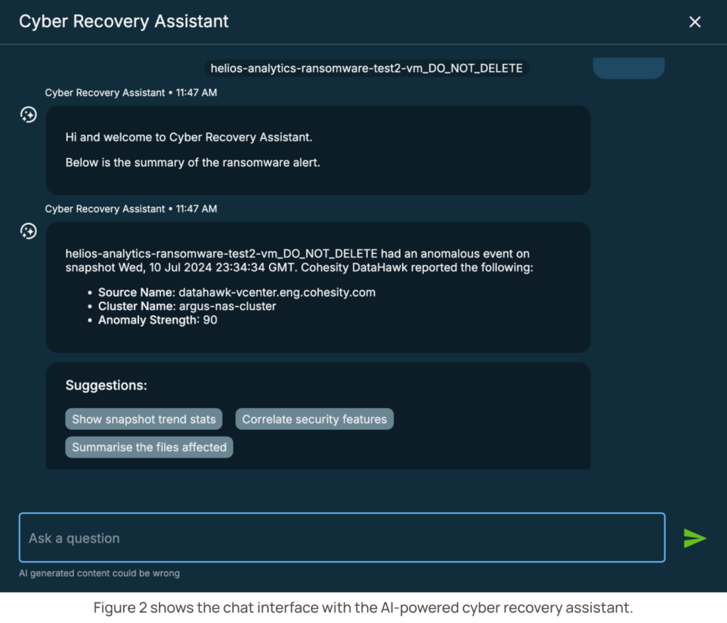 AI-powered Cyber Recovery Assistant | Cohesity