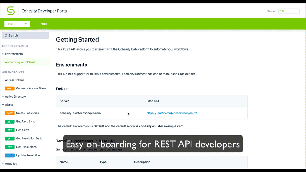 Presenting a New Developer Experience for Cohesity REST API | Cohesity Presenting a New Developer Experience for Cohesity REST API | Cohesity