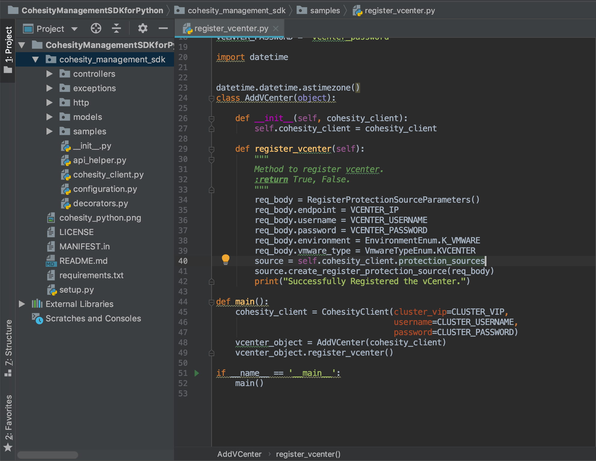 API Integrations: Cohesity Management SDK for Python | Cohesity API Integrations: Cohesity Management SDK for Python | Cohesity