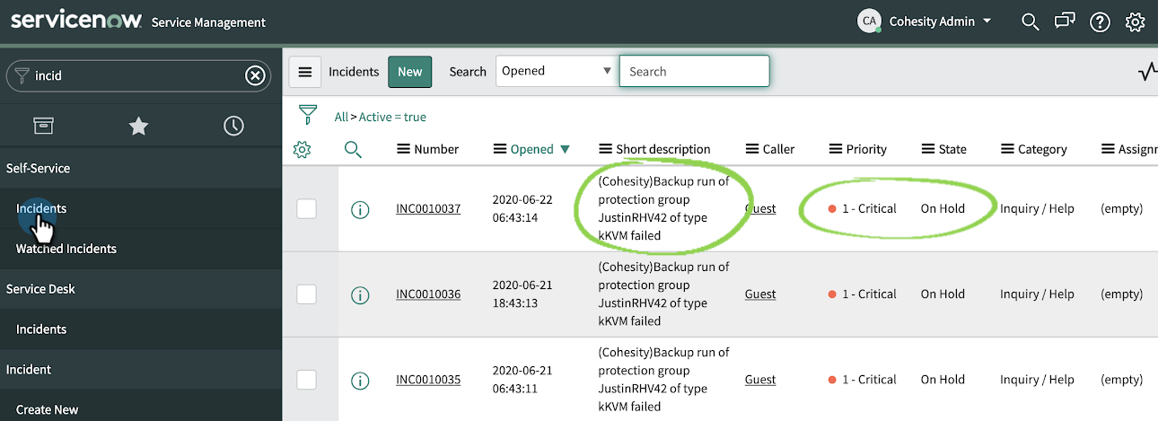 Use Webhooks to Manage Cohesity Alerts in ServiceNow | Cohesity